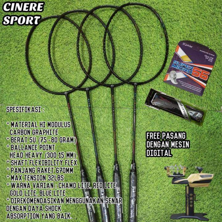 Raket Badminton HIQUA LITE 32lbs RED BLUE GOLD CHAMO LITE Original ...
