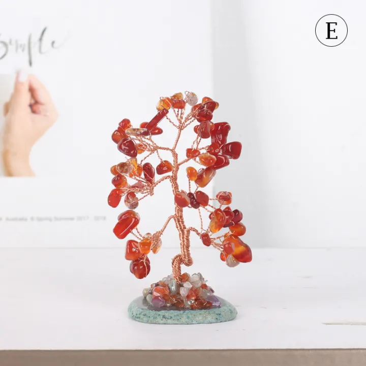 M&H Super Mini Crystals Money Tree Agate Slice Base Chakra Gemstone Feng Shui Trees | Lazada.co.th