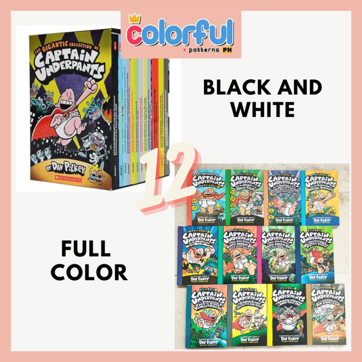 Captain Underpants 12 books/set (Full Color and Black and White ...