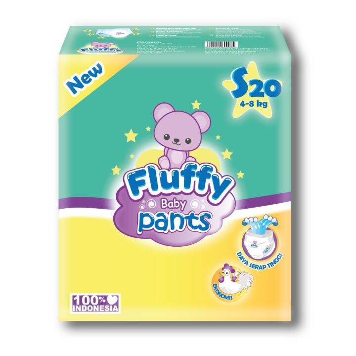 Fluffy Baby Diapers Pants S isi 20 | Lazada Indonesia