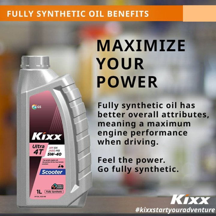 KIXX Fully Synthetic Engine Oil for Automatic Scooter 800ML / JVT Gear ...