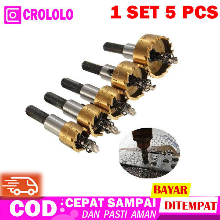 Mata Bor Bulat Komplit Kepala Bor Set Mata Bor Lubang Besar Hole Saw ...