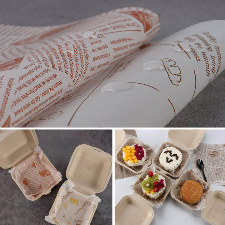 Bento Cake Box Food Paper, 50pcs 18*18cm Wax Paper Squares, Non-Stick ...