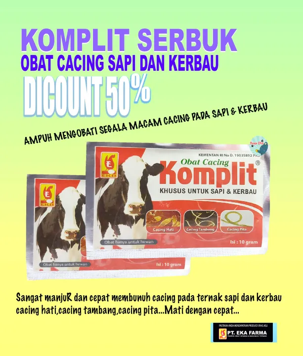 OBAT CACING SAPI & KERBAU KOMPLIT SERBUK- EKAFARMA-MENGOBATI CACING ...