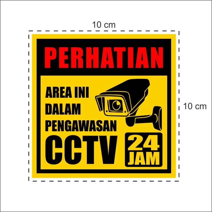 STIKER TULISAN / LOGO CCTV KOTAK | STICKER TULISAN / LOGO DIAWASI TERPANTAU CCTV 24 JAM ...