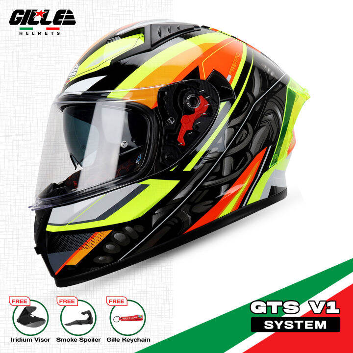 Gille Helmet 135 GTS V1 SYSTEM Motorcycle Helmets Full Face Dual Visor ...