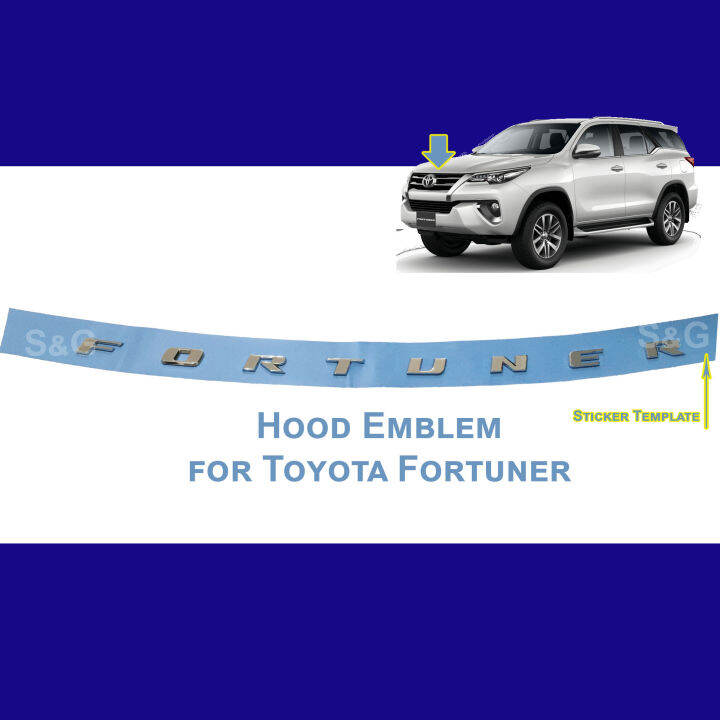 Hood 3D Metal Emblem Badge Decal for Toyota Fortuner 2016, 2017, 2018 ...