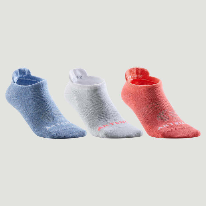 Decathlon Artengo Low Sports Socks RS 160 Tri-Pack - Sky Blue/White ...