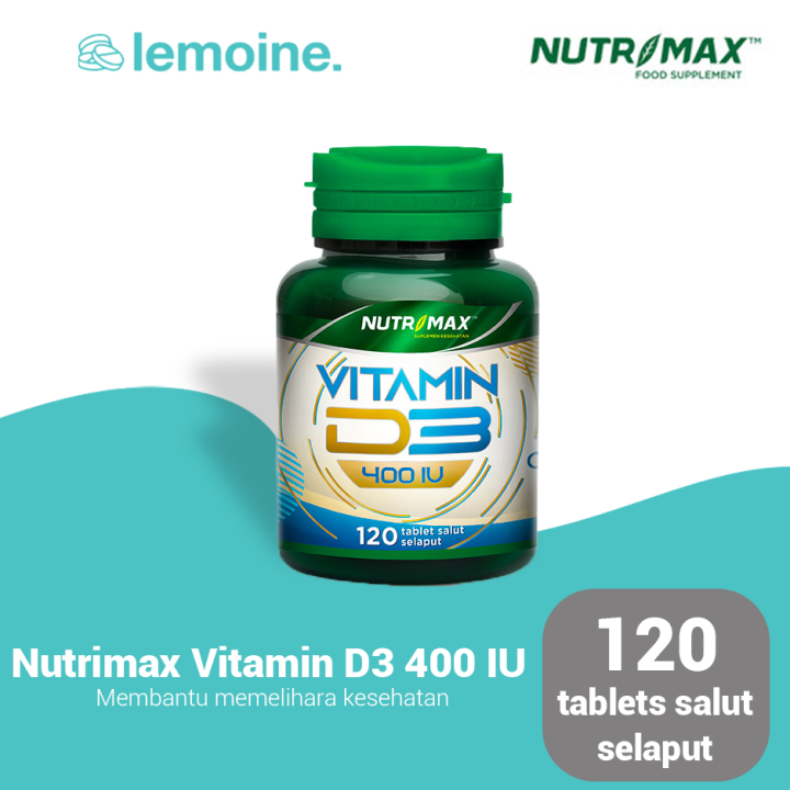 NUTRIMAX VITAMIN D3 400IU 120 TABLET VITAMIN KESEHATAN TULANG | Lazada Indonesia