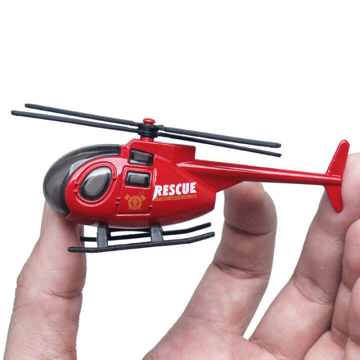 Mini Alloy Helicopter Model City Fire Rescue Helicopter Patrol Aircraft ...