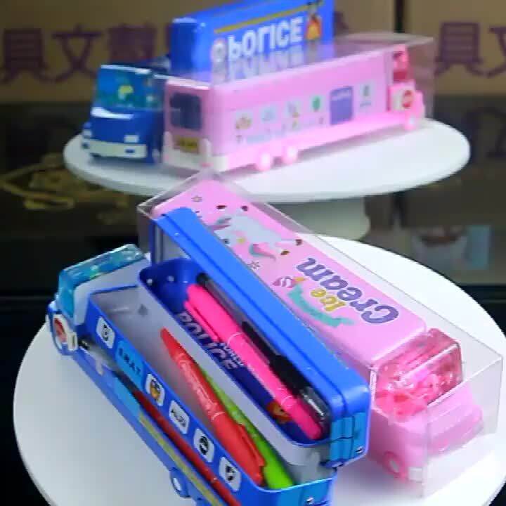 Creative Multifunction Metalic School Bus Pencil case Set Roadster ...