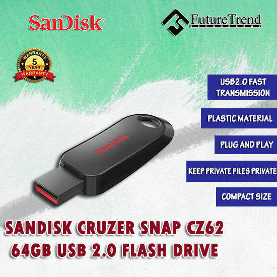 SanDisk Cruzer Snap CZ62 64GB / 128GB USB 2.0 Flash Drive | Lazada