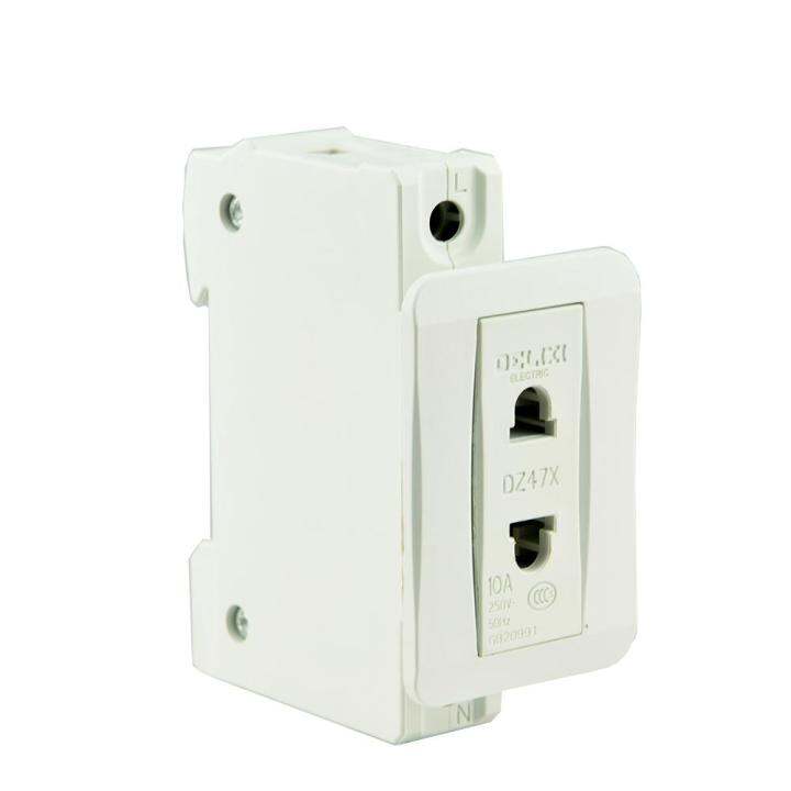 Dz47x Modular Socket 2 Hole 10a Ac30 Two Pole Rail Socket 2 Plug 220v