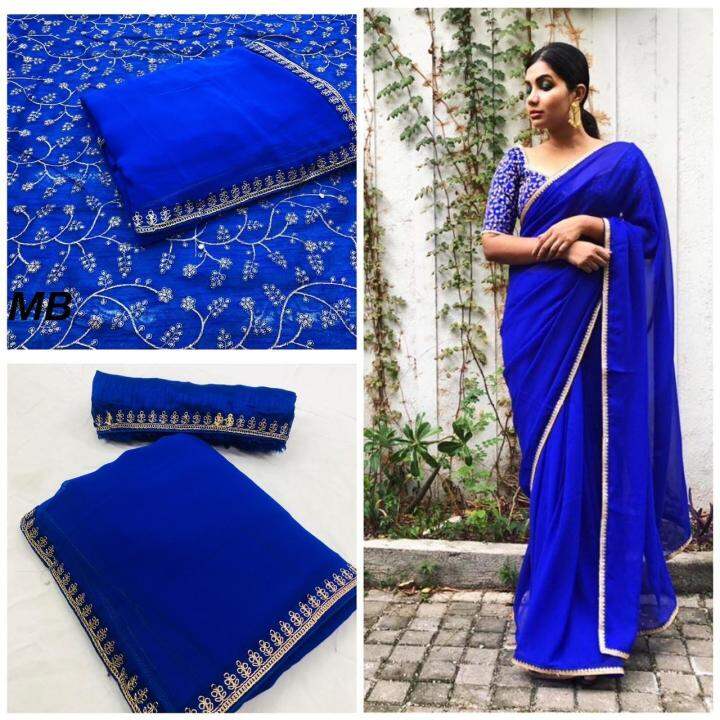 Dark Blue Saree | Lazada