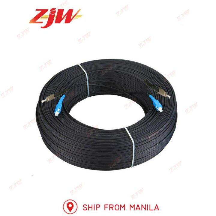 2 Core FTTH Fiber Optic Drop Cable w/ SC UPC FC UPC Connectore 100m ...