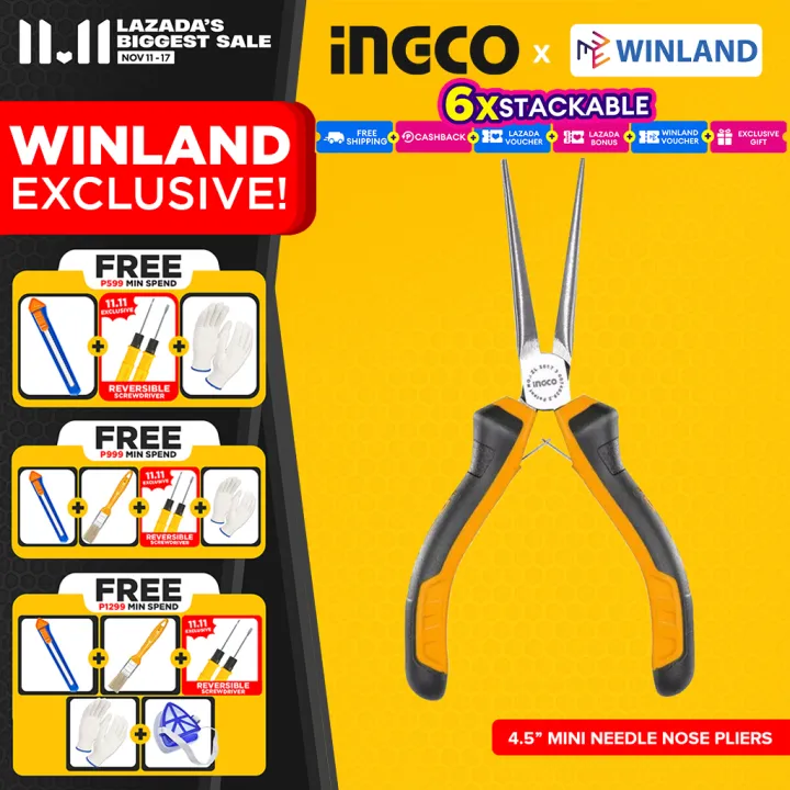 INGCO | WADFOW Tools Original 4.5"/115mm Polish and Anti-Rust Plier Oil Mini Needle Long Nose ...