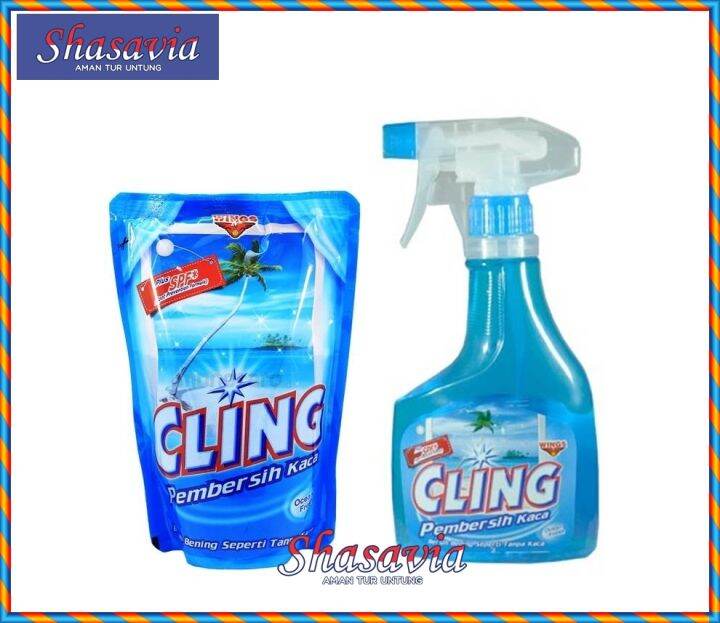 CLING Pembersih Kaca - Ocean Fresh [Pump+Refill 425 mL] | Lazada Indonesia