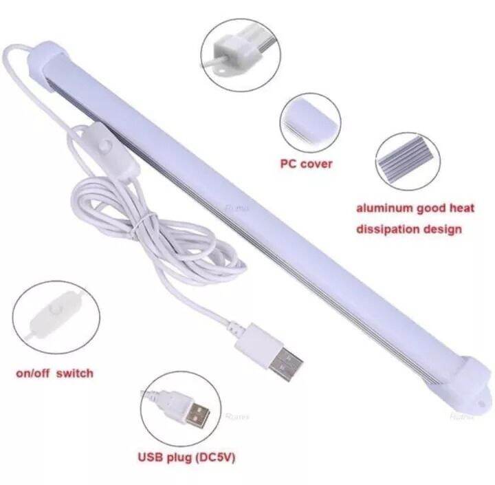 IDEKU Lampu Neon LED USB 22 CM & 37 Cm Lampu Neon Panjang Strip Tabung LED USB Belajar Kerja ...