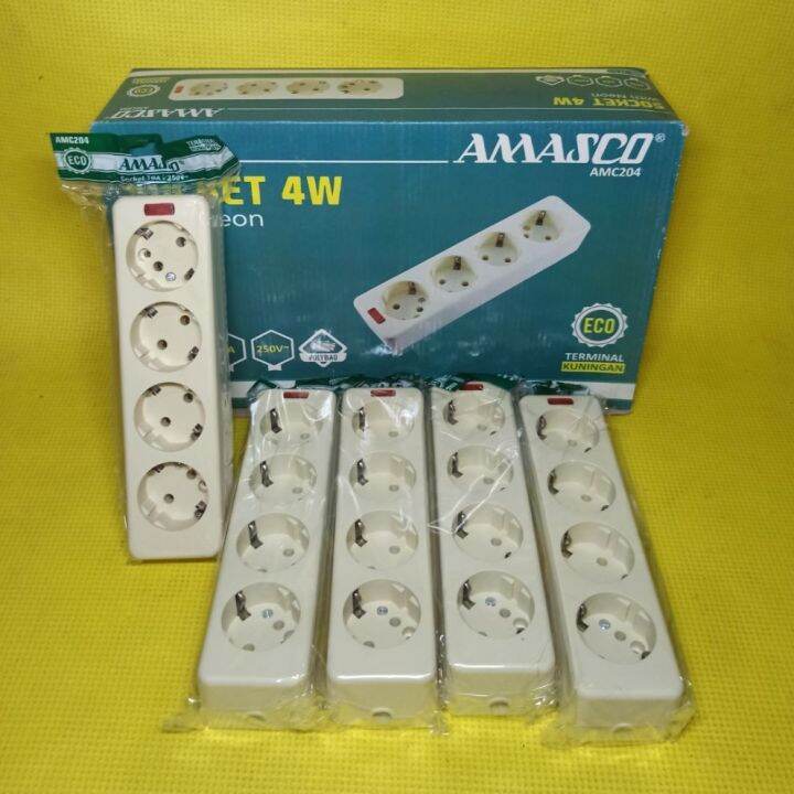 STOP KONTAK 4 lubang / Terminal Colokan 4 lubang / bahan asli Kuningan ...