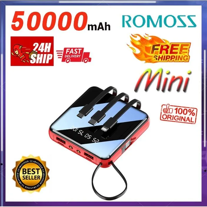 GT 50000 mAh Power Bank Built in 4 Cables Portable Multi-device Charger ...