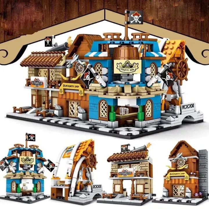 Brick Bangunan Bajak Laut Pirate Bar, Seafood, Barbecue, Blacksmith ...