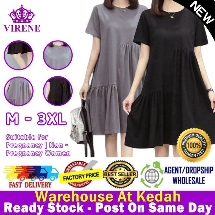 Plus Size Maternity Dress Women Casual Skirt Pregnancy Mum Short Sleeve ...