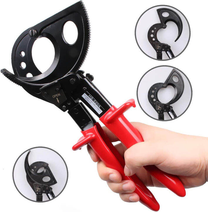 Ratchet Cable Cutter, Heavy Duty Wire Cutter For Aluminium Copper Cable ...