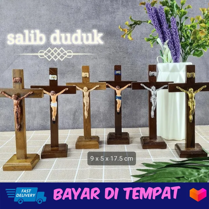 Salib Duduk atau Meja Yesus Bahan Kayu Jati / Salib Misa Ekaristi ...