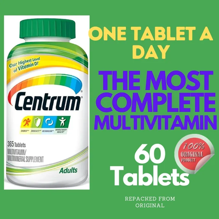 Centrum Adults Multivitamin. | 60 TABLETS Repacked From Original ...