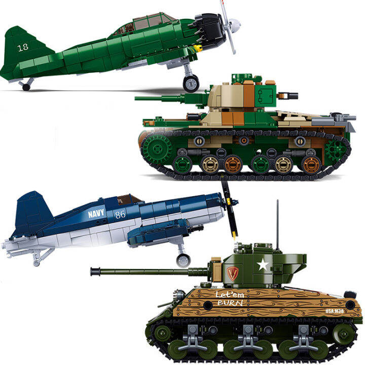 ทหาร WW2 US Sherman Panzer Tank Type 97 F4U เครื่องบิน A6M รุ่น ...