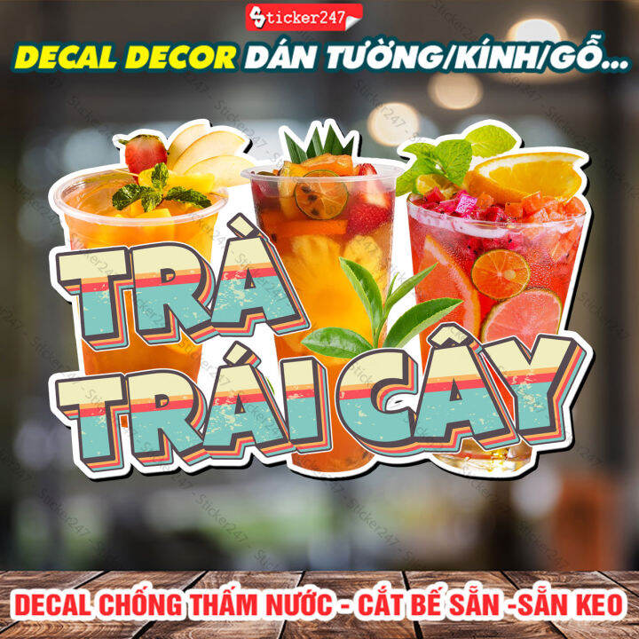 Decal Trà Trái Cây trang trí quán – Sticker Trà Trái Cây , Decal dán ...