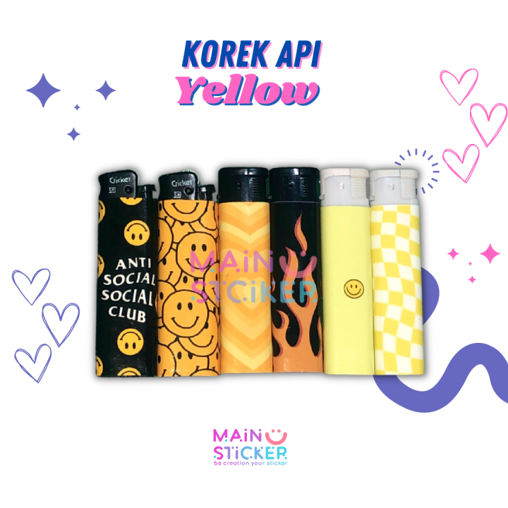 YELLOW - Korek Api Cricket Bara Lighter Pink Aesthetic | Lazada Indonesia