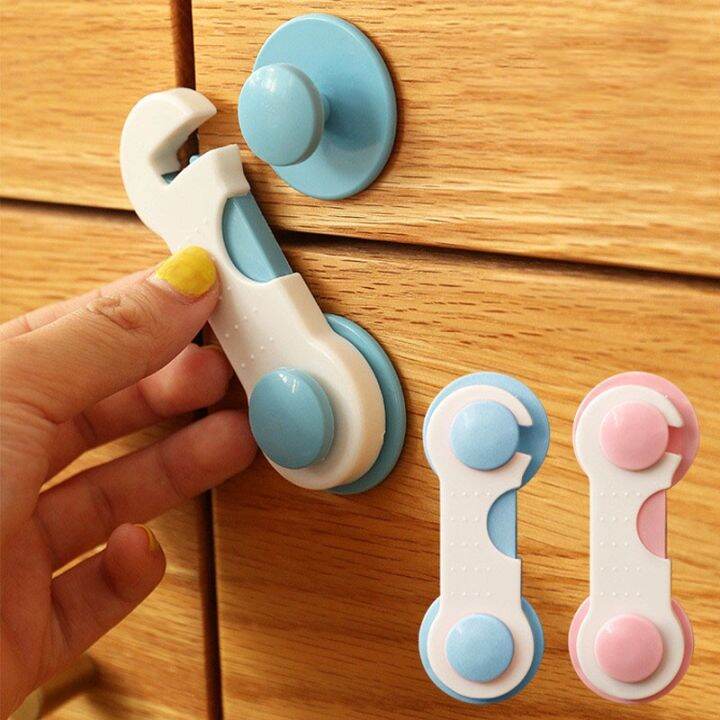 Baby Safety Cabinet Door Lock Adhesive Child Safety Plastic Door Lock ...