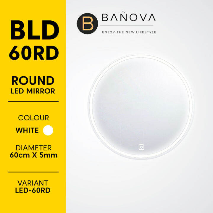 BANOVA LED Mirror Fancy Decorative Wall Mounted Round Frameless Front ...
