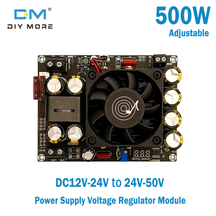 Diymore DC Boost Converter 12V-24V To 24V-50V DC To DC 500W Adjustable ...