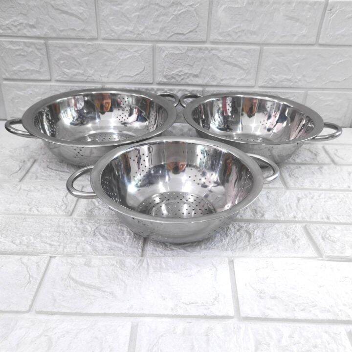 Sangku Nasi Bakul Wakul Mangkok Buah Colander Stainless Lubang Wadah ...