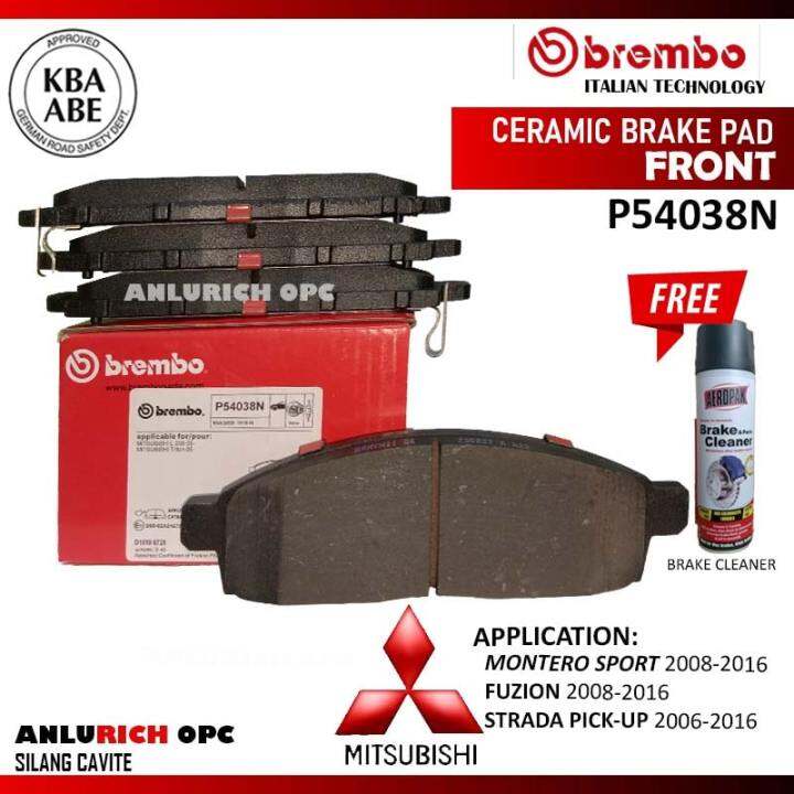 BREMBO BRAKE PADS FRONT w/ free brake cleaner MITSUBISHI MONTERO SPORT ...