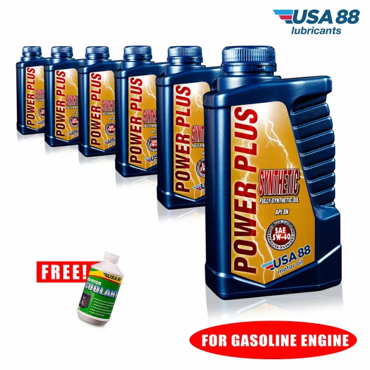 USA88 PP Synthetic 5W-40 API SN Fully Synthetic Gasoline Engine Oil (6pcs x 1Quart) | Lazada PH