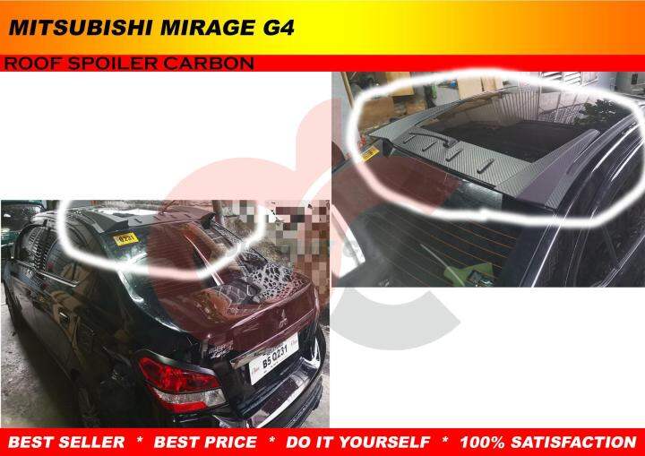 MITSUBISHI MIRAGE G4 ROOF SPOILER CARBON INJECTION TYPE WITH ADHESIVE ...