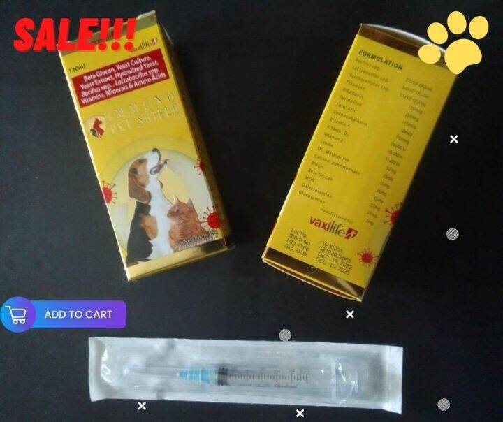 IMMUNO PET SHIELD for Dogs and Cats 120ml with 1 FREE 3ml Syringe ...