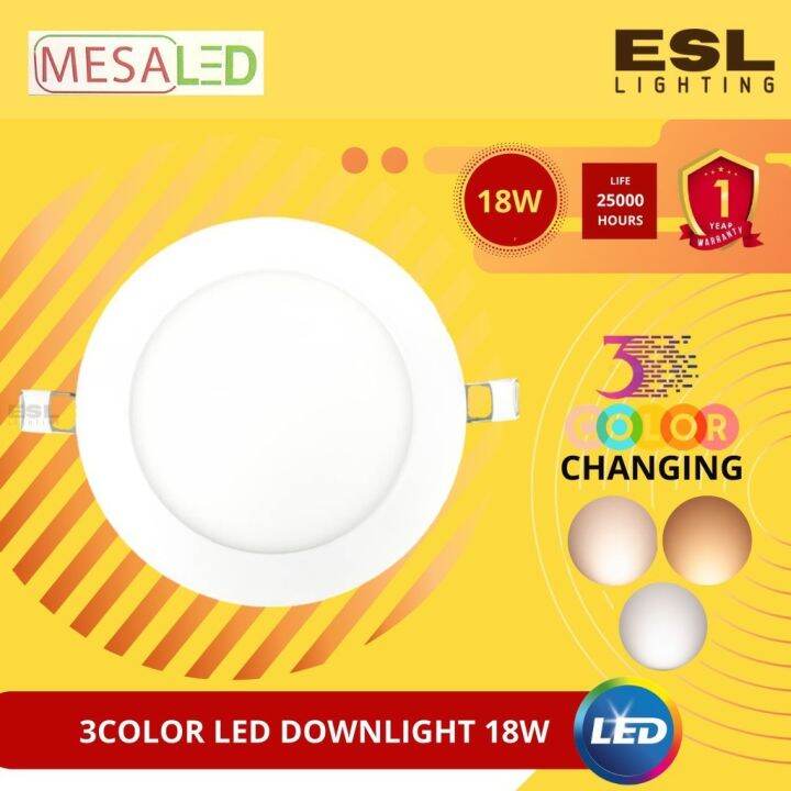 ESL LIGHTING MESALED 3 Color Changing LED Downlight 6" INCH Round ...