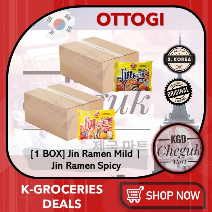[40 PCS] Ottogi Jin Ramen Mild Taste/ Red Hot Spicy Ramyeon Ramyun ...