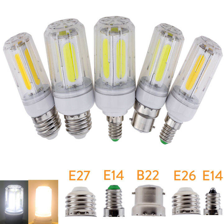ERANPO LED COB ข้าวโพดหลอดไฟ E27 E26 E12 B22 E14 12วัตต์16วัตต์85-265V เปลวไฟไม่กระพริบ Super ...
