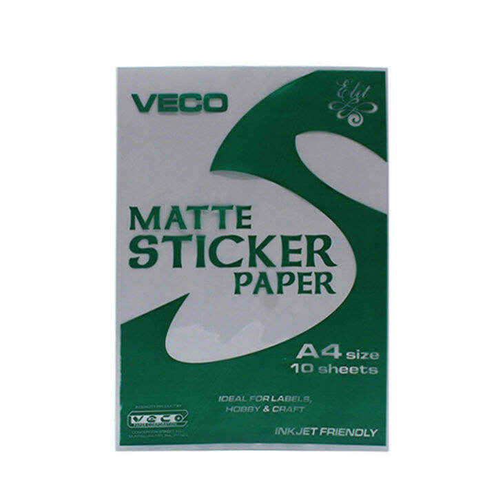 VECO STICKER PAPER MATTE WHT A4 10S | Lazada PH