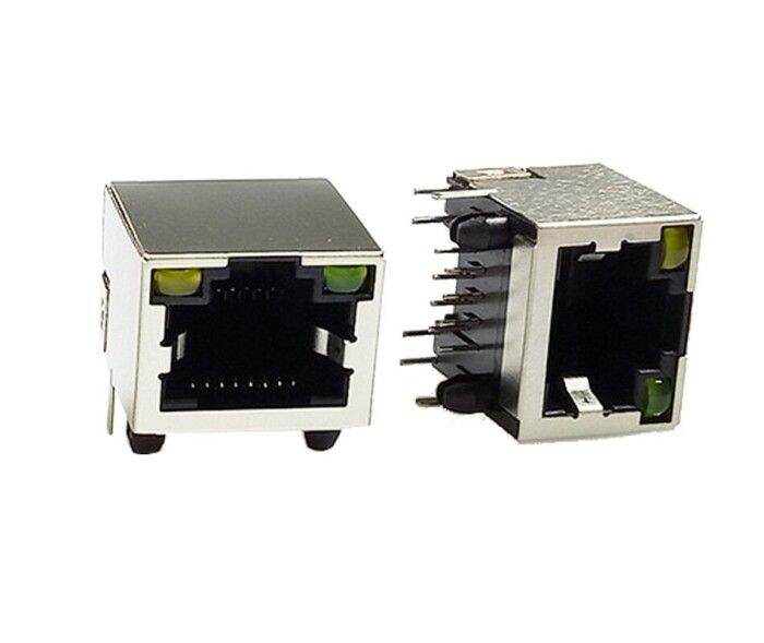 Konektor RJ45 Female 8P8C PCB 8 Pin LAN with LED socket connector ...