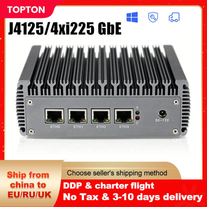 Free shipping Fanless Soft Router In target J4125 Mini PC Quad Core 4 ...