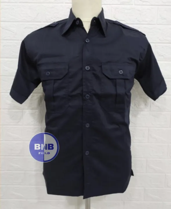 Kemeja Hitam Pangkat Seragam Formal PDH Bahan American Drill. | Lazada ...