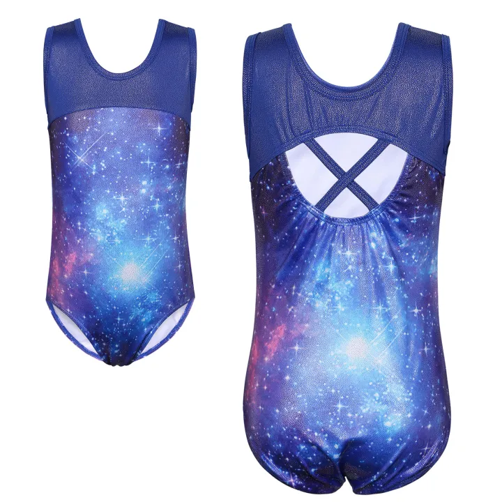Baohulu สาวบัลเล่ต์ leotard Galaxy พิมพ์บอดี้สูทหนึ่งชิ้นยิมนาสติก ...