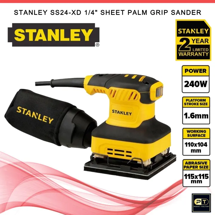 STANLEY SS24-XD 1/4" 240W Sheet Palm Grip Sander ( SS24 ) | Lazada