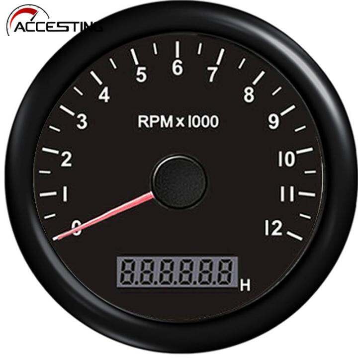 12000 Mesin RPM Tachometer Tacho Gauge dengan Meter Tampilan Digital ...